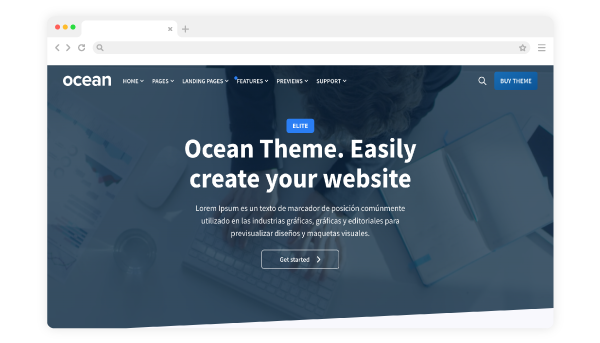 Creador de sitios web: Ocean Theme Pro
